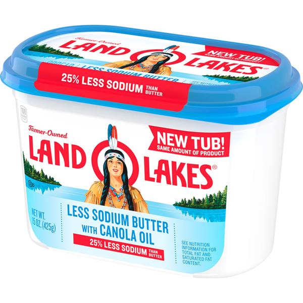 Land O Lakes Less Sodium Butter Spread with Canola Oil | Hy-Vee Aisles ...