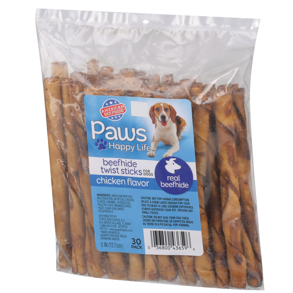 Paws Happy Life Chicken Flavor Beefhide Twist Sticks | Hy-Vee Aisles ...