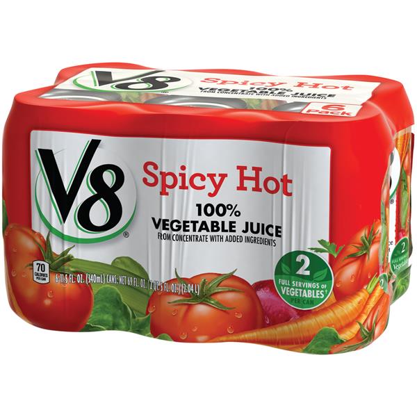 V8 100 Spicy Hot Vegetable Juice 64 Oz Bottle Pack Of