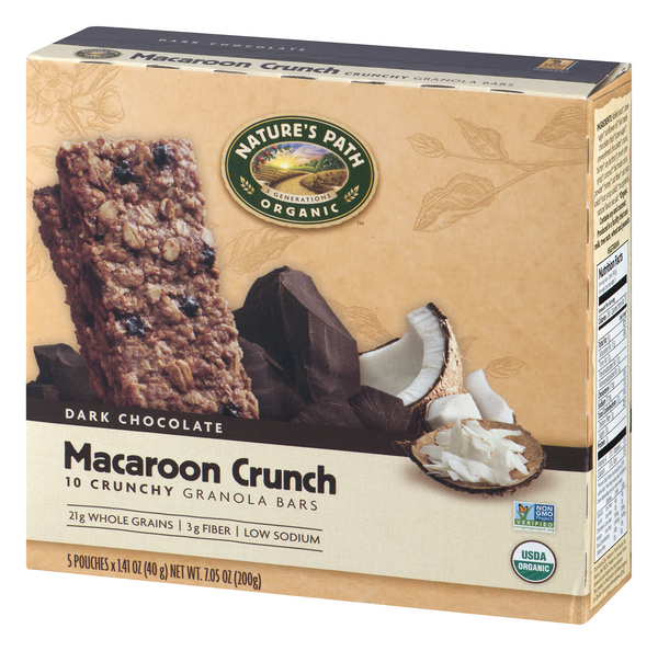 Nature's Path Dark Chocolate Macaroon Crunch Organic Granola Bars 5-1 ...