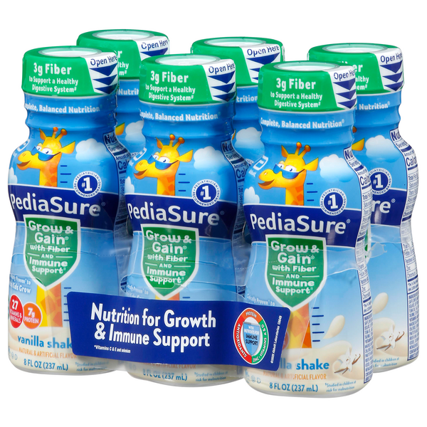 PediaSure Grow & Gain with Fiber Kids’ Nutritional Shake Vanilla Ready ...