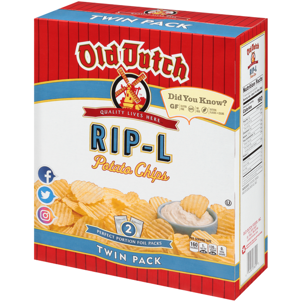 Old Dutch Rip-L Potato Chips Twin Pack 2-5 Oz | Hy-Vee Aisles Online ...