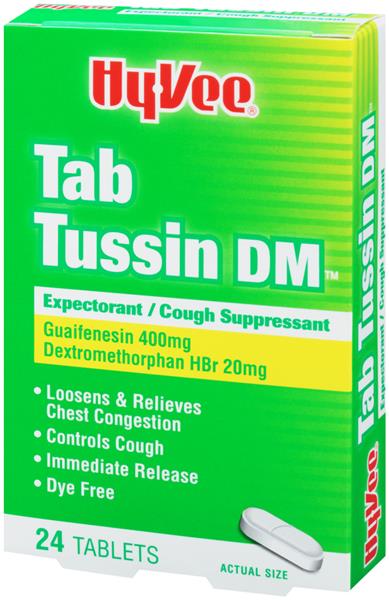 Hy-Vee Tab Tussin DM Expectorant/Cough Suppressant Tablets | Hy-Vee ...