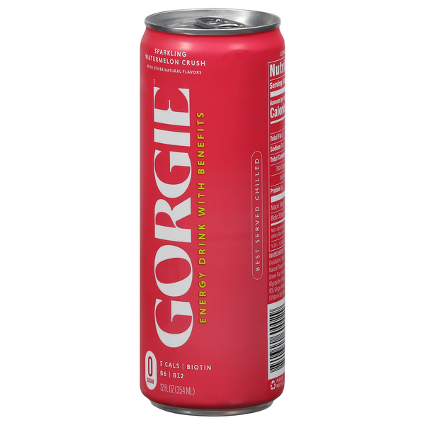 Gorgie Sparkling Watermelon Splash Energy Drink 12 fl oz | Hy-Vee ...