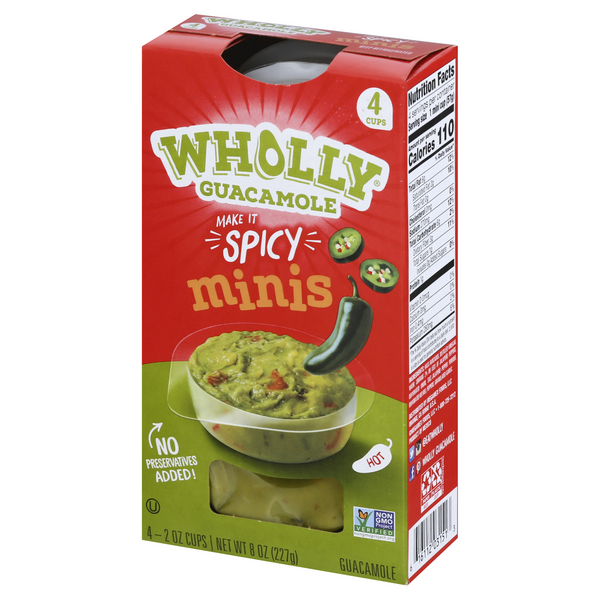 Wholly Guacamole, Spicy, Minis, 4-2oz Cups | Hy-Vee Aisles Online ...