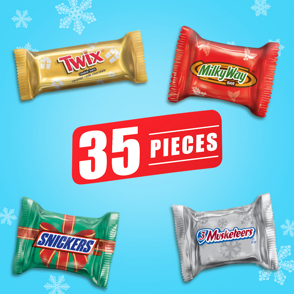 SNICKERS, TWIX, MILKY WAY & 3 MUSKETEERS Holiday Chocolate Candy Minis ...