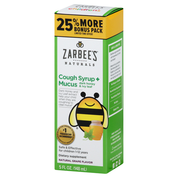 Zarbee's Cough Syrup And Mucus Dark Honey And Ivy Leaf at Alannah ...