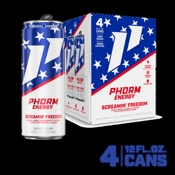 Phorm Energy Screamin' Freedom Energy Drinks, 4Pk | Hy-Vee Aisles ...