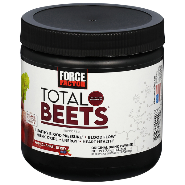 Force Factor Total Beets Original Pomegranate Berry Flavor Dink Powder ...