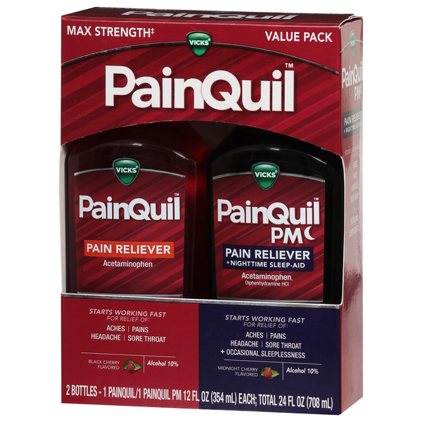 Vicks PainQuil Pain Reliever AM/PM Value Pack, 2-12 fl oz | Hy-Vee ...
