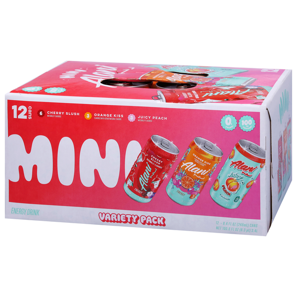 Alani Nu Mini Energy Drink Variety Pack, 12PK, Cherry Slush/Orange Kiss ...