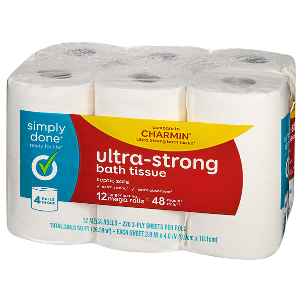 Simply Done Ultra-Strong 2-Ply Mega Rolls Bath Tissue | Hy-Vee Aisles ...