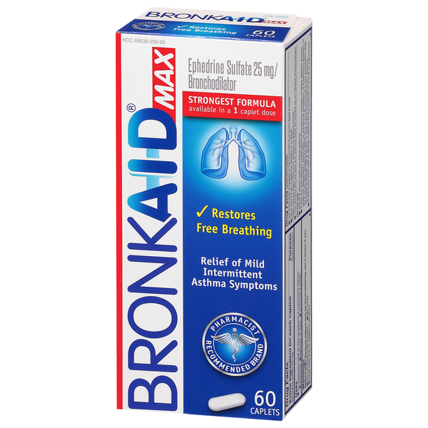 BronkAid Max Bronchodilator, Strongest Formula, 25 Mg, Caplets | Hy-Vee ...