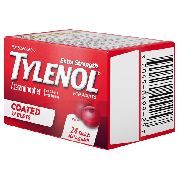 Tylenol Extra Strength Coated Tablets with Acetaminophen 500mg | Hy-Vee ...