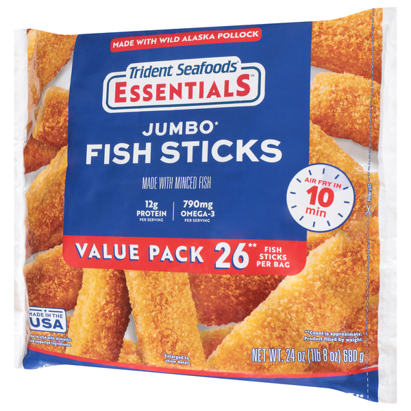 Trident Essentials Jumbo Fish Sticks Value Pack, 26Ct | Hy-Vee Aisles ...