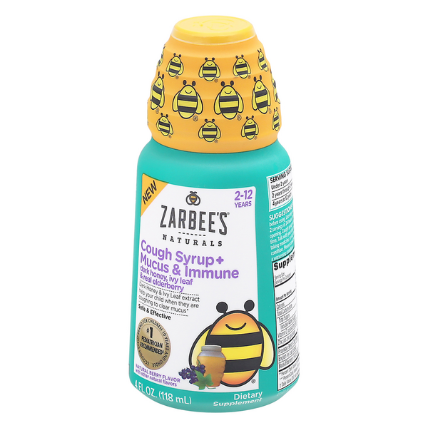 Zarbee's Naturals Child Cough Syrup + Mucus & Immune Natural Berry ...