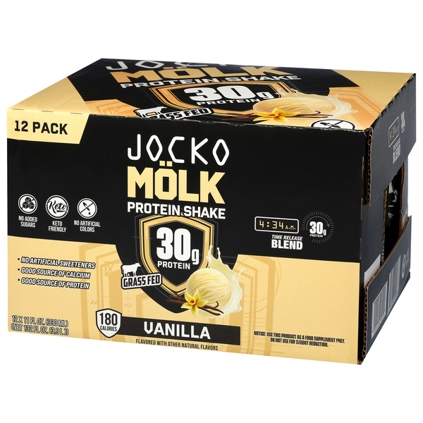 Jocko Molk Vanilla Protein Shakes 12 x 11 fl oz | Hy-Vee Aisles Online ...